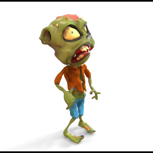 Drunk Zombie 3D Model in Cartoon 3DExport