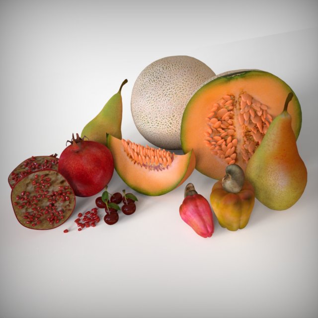 Domestic Fruit Collection 3D Model in Fruit 3DExport
