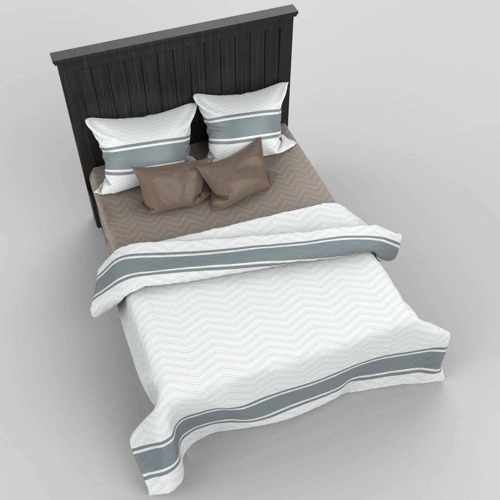 Queen Panel Bed 3D Models in Bedroom 3DExport