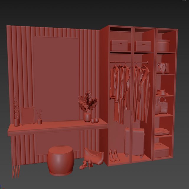 Composition in the hallway 3D Model in Hall 3DExport