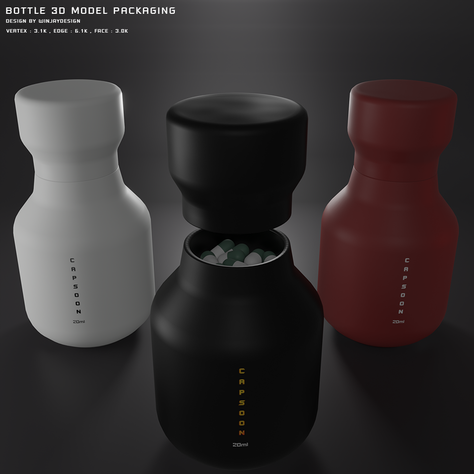 Bottle Capsule Packaging 3D Models in Fruit 3DExport