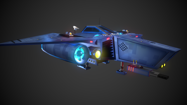 Small reconnaissance starship Scout-D-001 3D Model in Unmanned 3DExport