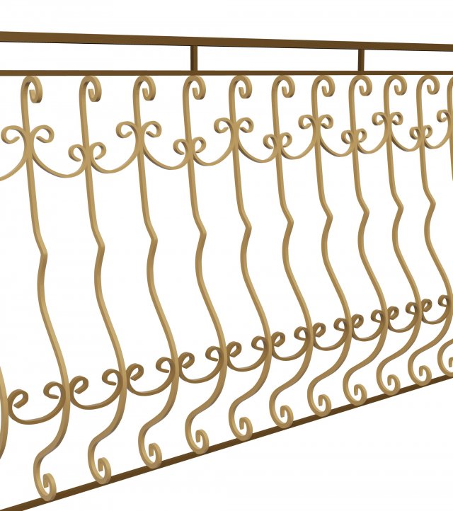 Metal balcony railing 3D Model in Miscellaneous 3DExport