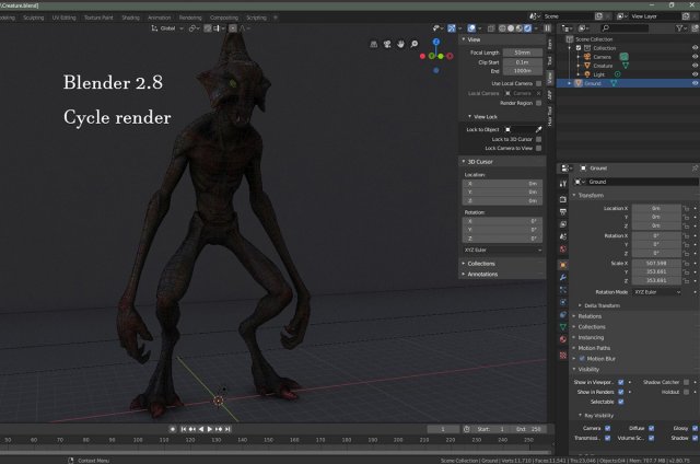 Creature 3D Model in Monster 3DExport