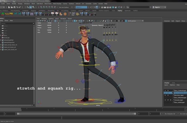 Boss Rig 3D Model in Cartoon 3DExport