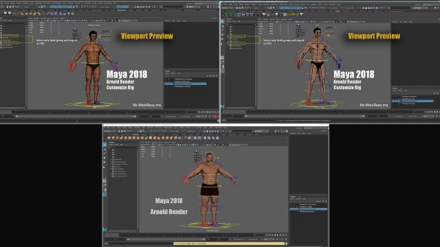 Male Base Three Rig Pack 3D Model in Man 3DExport