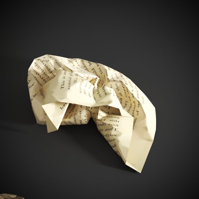 Crumpled paper 3D Model in Other 3DExport