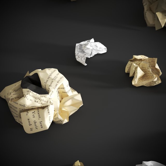 Crumpled paper 3D Model in Other 3DExport