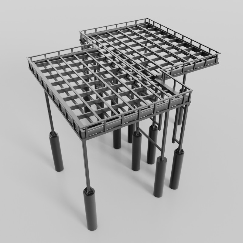 Metal Canopies 3D Model in Buildings 3DExport