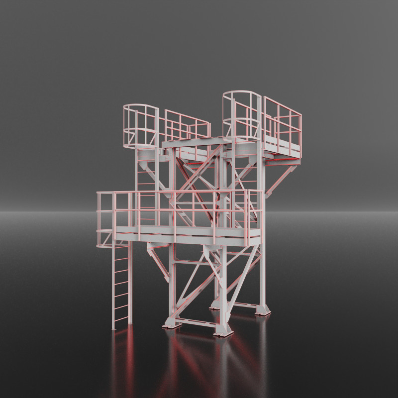 Metal structures 3D Model in Buildings 3DExport
