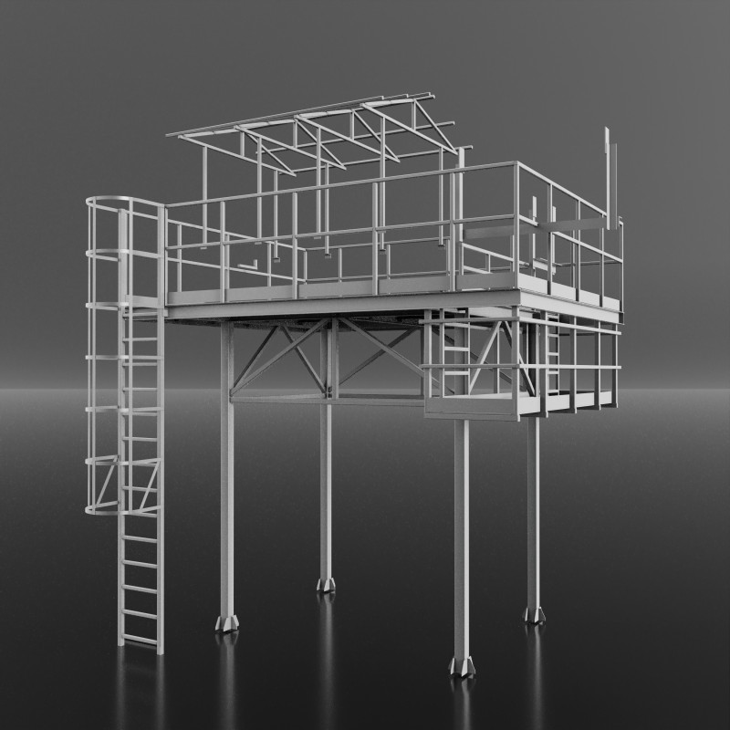 Metal structures 3D Model in Buildings 3DExport
