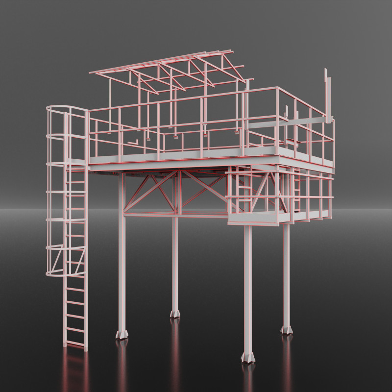 Metal structures 3D Model in Buildings 3DExport