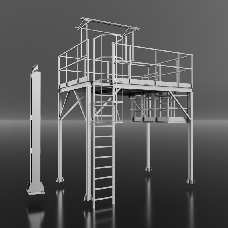 Metal structures 3D Model in Buildings 3DExport