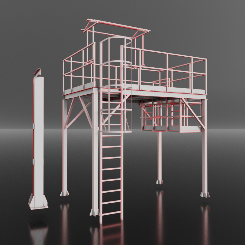 Metal structures 3D Model in Buildings 3DExport