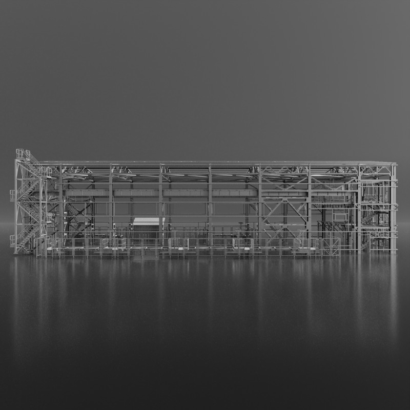 Industrial Metal building 3D Model in Buildings 3DExport