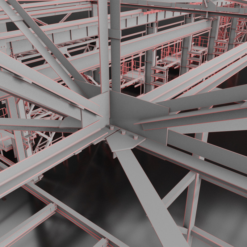 Industrial Metal building 3D Model in Buildings 3DExport