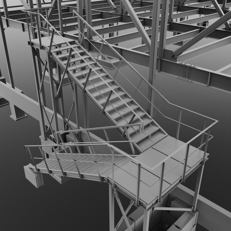 Industrial Metal Building 3D Model in Buildings 3DExport