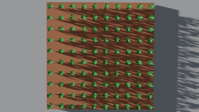 Corn field isometric 3D Model in Small Plants 3DExport