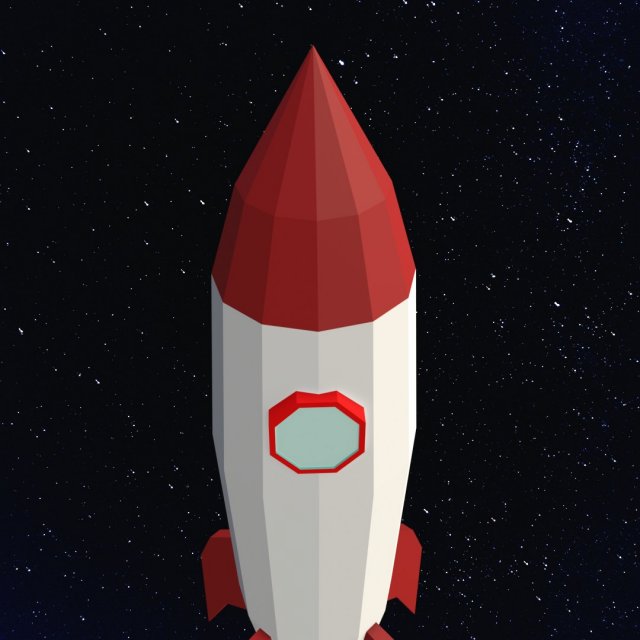 Low Poly Space Rocket 3D Model in Other 3DExport