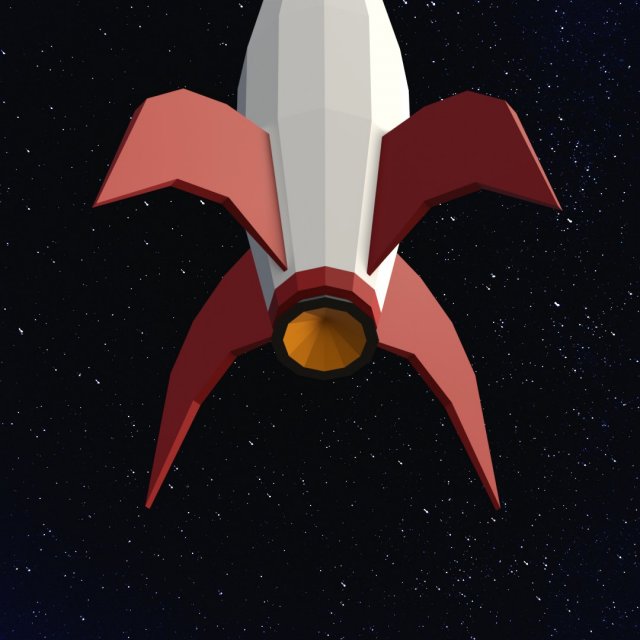Low Poly Space Rocket 3D Model in Other 3DExport