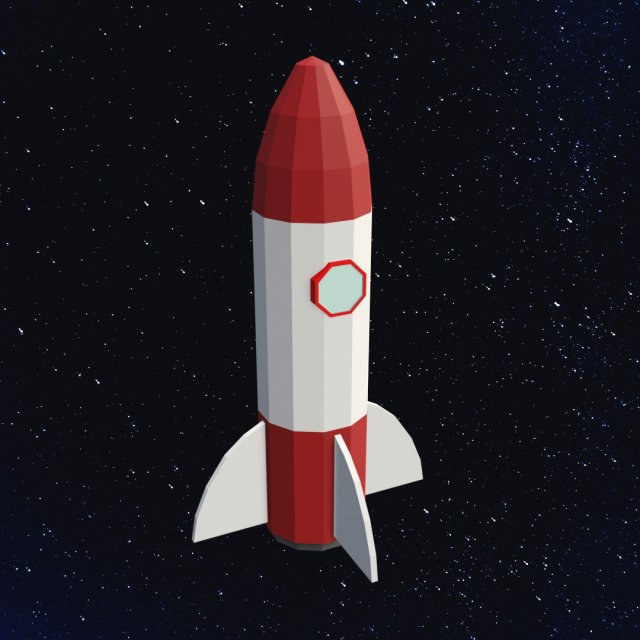 Low Poly Space Rocket 3D Model in Other 3DExport