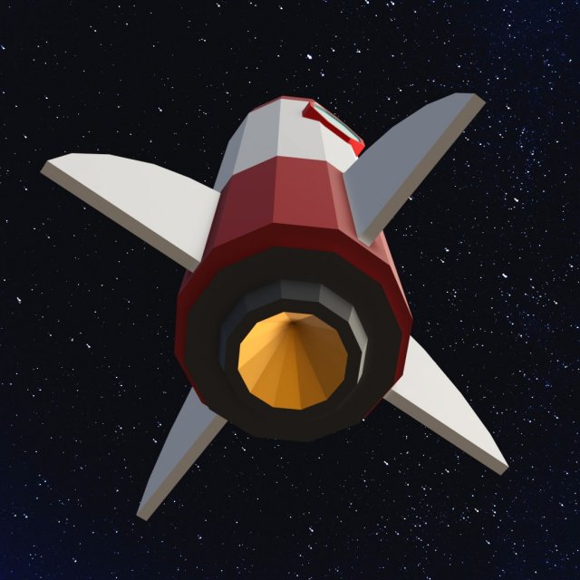 Low Poly Space Rocket 3D Model in Other 3DExport