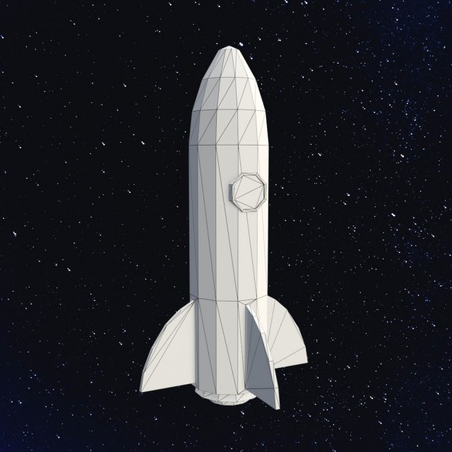 Low Poly Space Rocket 3D Model in Other 3DExport
