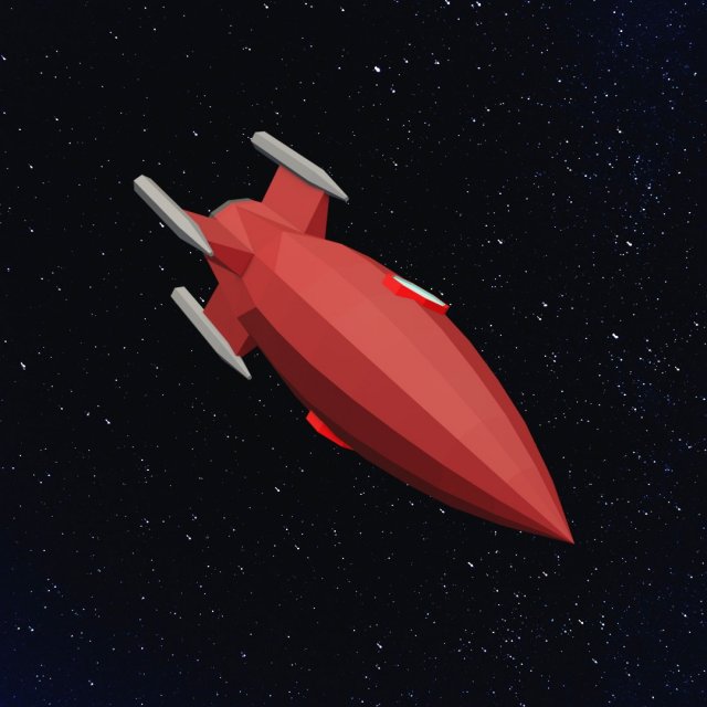 Low Poly Space Rocket 3D Model in Other 3DExport