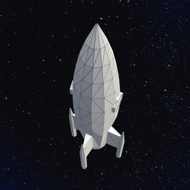 Low Poly Space Rocket 3D Model in Other 3DExport
