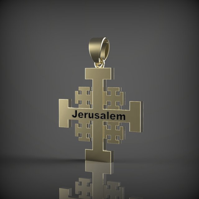 Jerusalem Cross 3D Model in Jewellery 3DExport