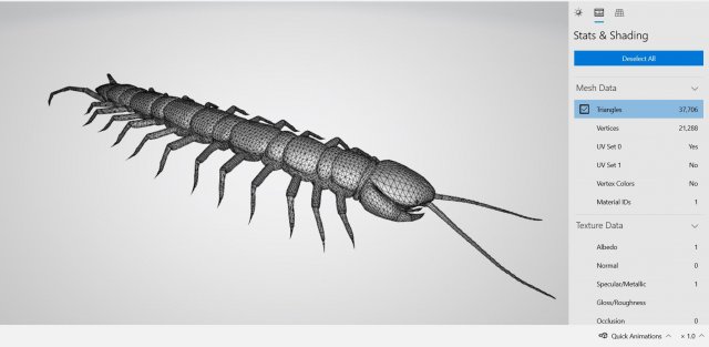 Centipede Ready to Print 3D Print Model in Animals 3DExport