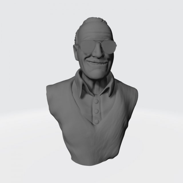 Stan Lee Bust Ready to Print 3D Print Model in Man 3DExport
