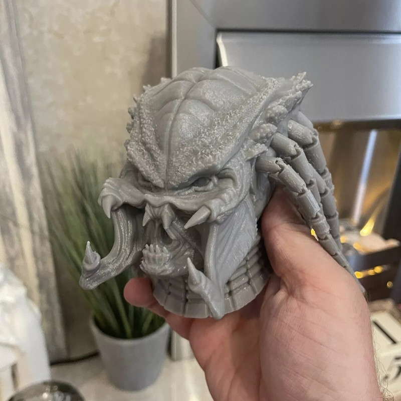Predator Head with Dreadlocks STL 3D Print Files 3D Baskı Modeli in ...