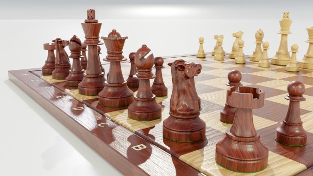 Chess Set 3D Model in Board Games 3DExport