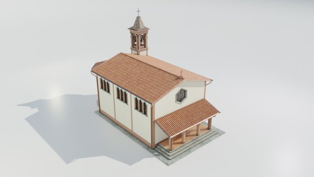 Italian Country Church 3D Model in Buildings 3DExport