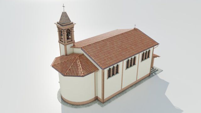 Italian Country Church 3D Model in Buildings 3DExport