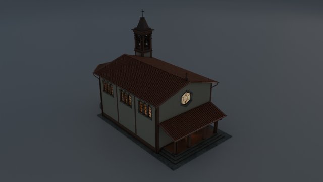 Italian Country Church 3D Model in Buildings 3DExport