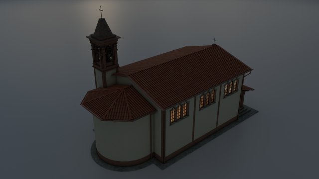 Italian Country Church 3D Model in Buildings 3DExport