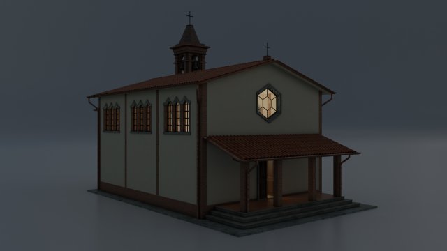 Italian Country Church 3D Model in Buildings 3DExport