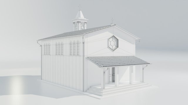 Italian Country Church 3D Model in Buildings 3DExport