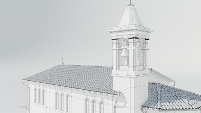 Italian Country Church 3D Model in Buildings 3DExport