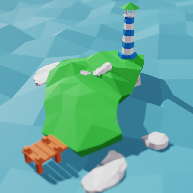 Lighthouse beacon on the island 3D Model in Landscapes 3DExport