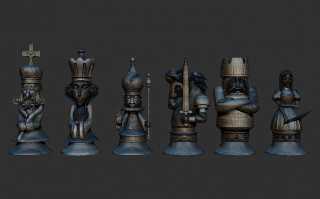 Alice Madness Returns Chess Set 3D Print Model in Board Games 3DExport