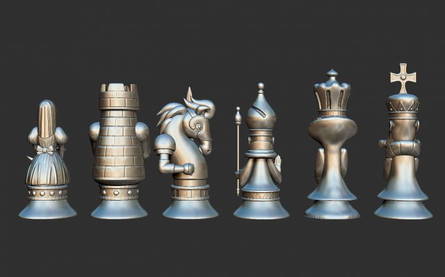 Alice Madness Returns Chess Set 3D Print Model in Board Games 3DExport