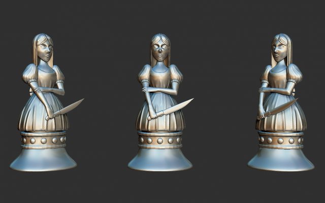Alice Madness Returns Chess Set 3D Print Model in Board Games 3DExport