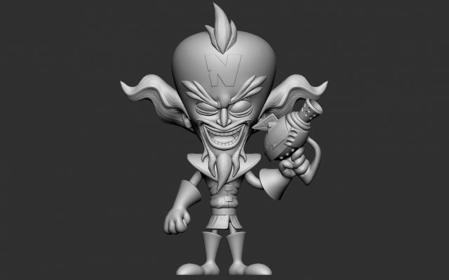 Dr Neo Cortex 3D Model in Cartoon 3DExport