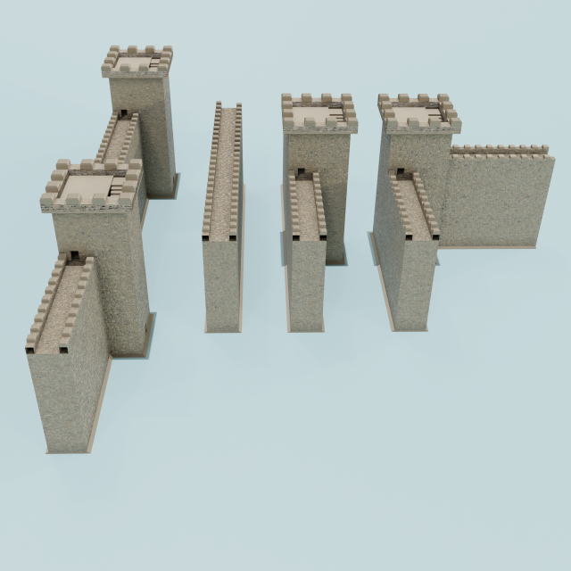 Castle walls 3D Model in Buildings 3DExport