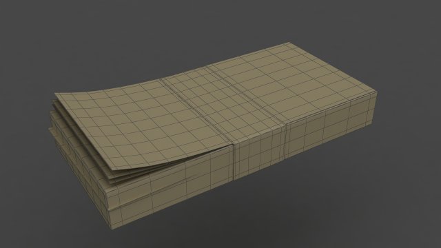 Cartoon Money Bill 3D Model in Parts 3DExport