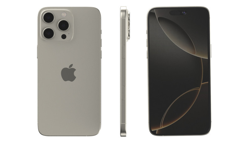 Apple iphone 16 pro max Natural titanium 3D Model in Phone and Cell ...