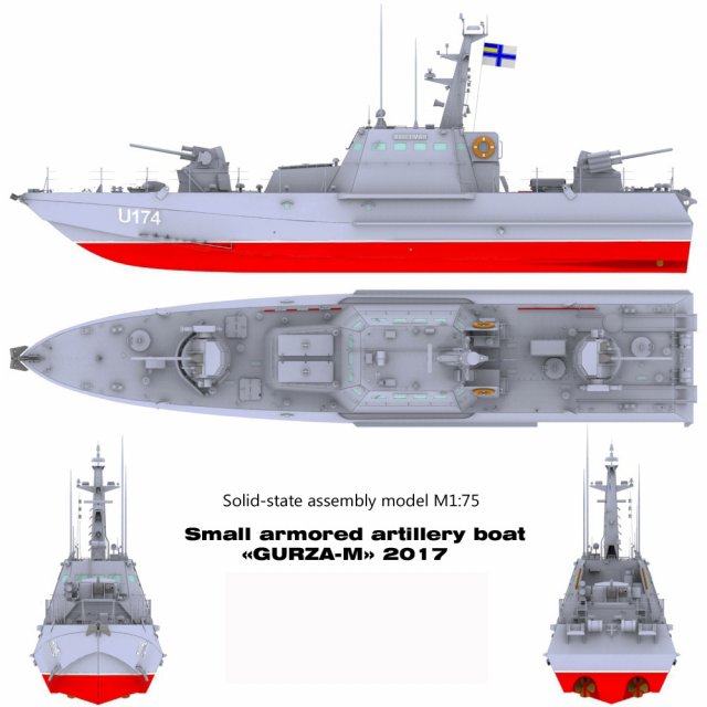 Small armored artillery boat of Gurza M type - U174 AKKERMAN - Navy of ...
